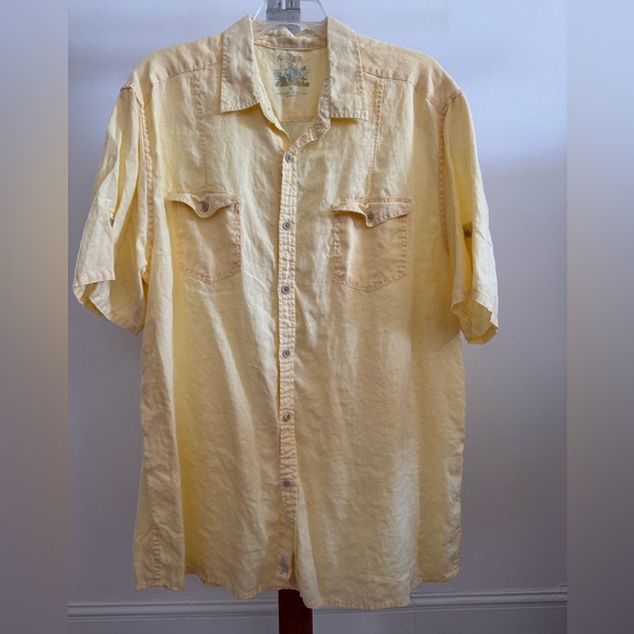 Islander | Shirts | 2 Mens Euc Islander Xl 10 Linen Yellow Ss Button ...